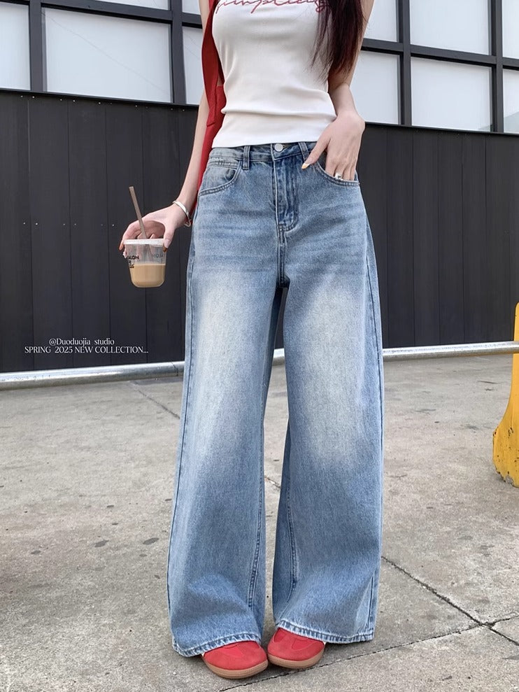Washed-Out Blue Jeans – Uncut-Trends
