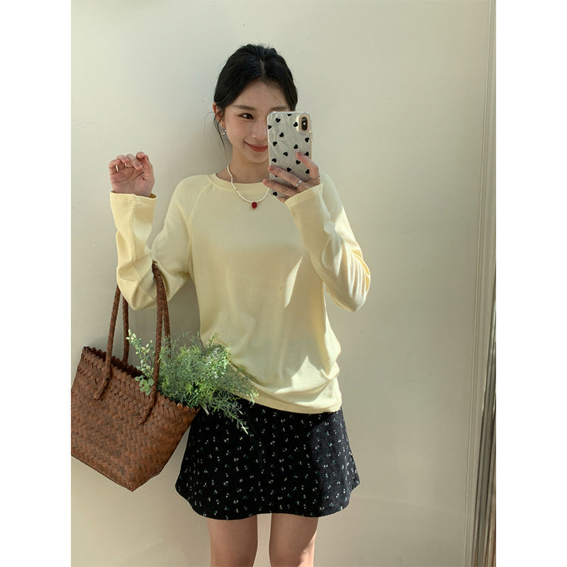 milky yellow round Top – Uncut-Trends