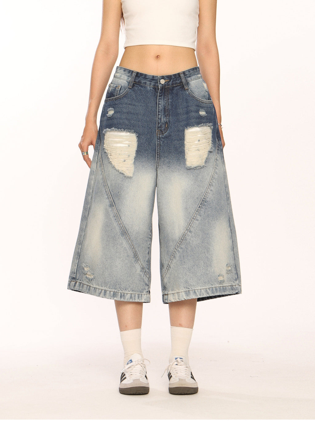 Retro washed ripped jorts – Uncut-Trends