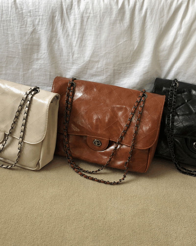 Wayne chain stitch big shoulder bag – Uncut-Trends