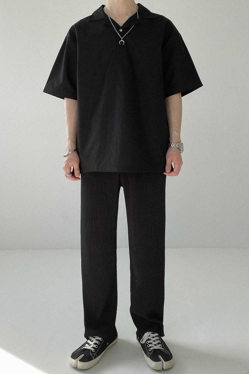 Solid color Boxy fit Polo shirt – Uncut-Trends