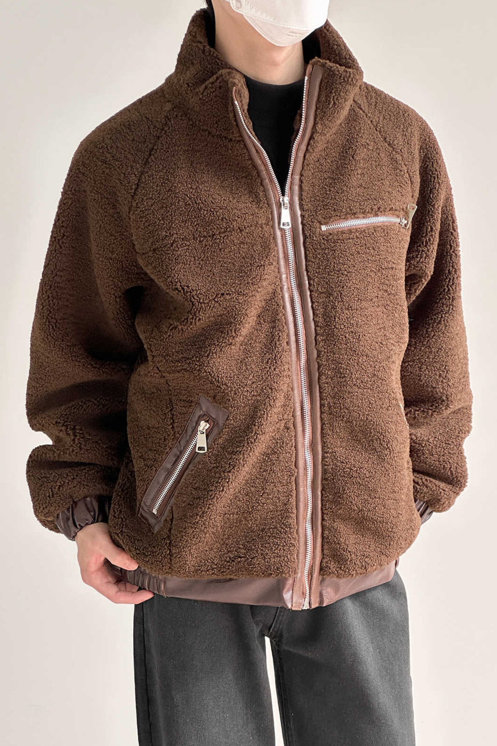 Fleece Stand-up collar Raglan sleeve Jacket – Uncut-Trends