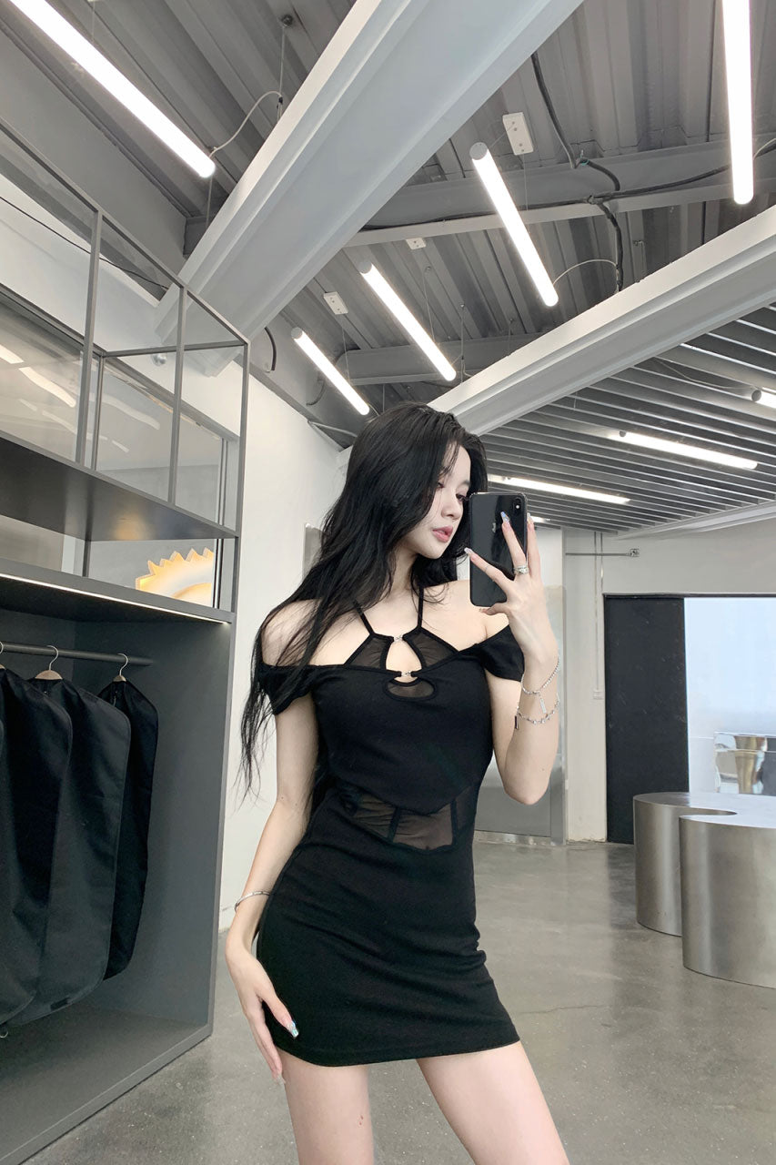 Fishbone Sling Mesh Dress – Uncut-Trends